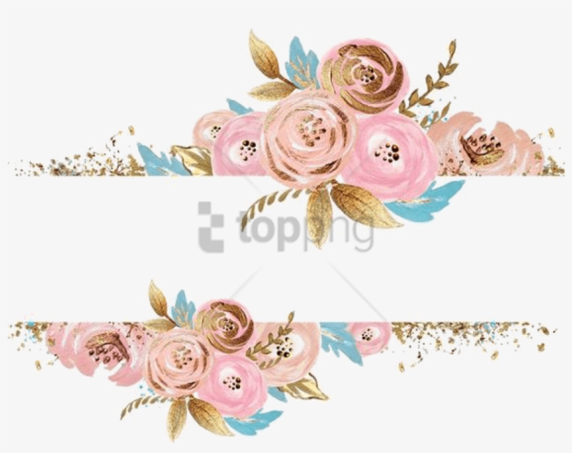 Free Png Watercolor Flower Gold Png Image With Transparent - Rose Gold ...