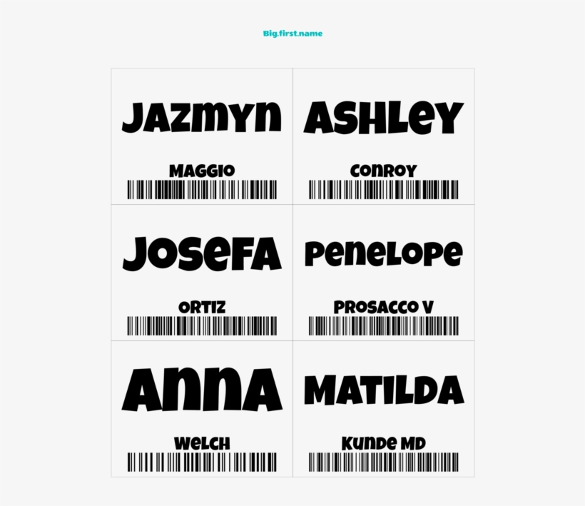 Nametag Name Badge Design Code 128 Barcode Badge - Barcode Names ...