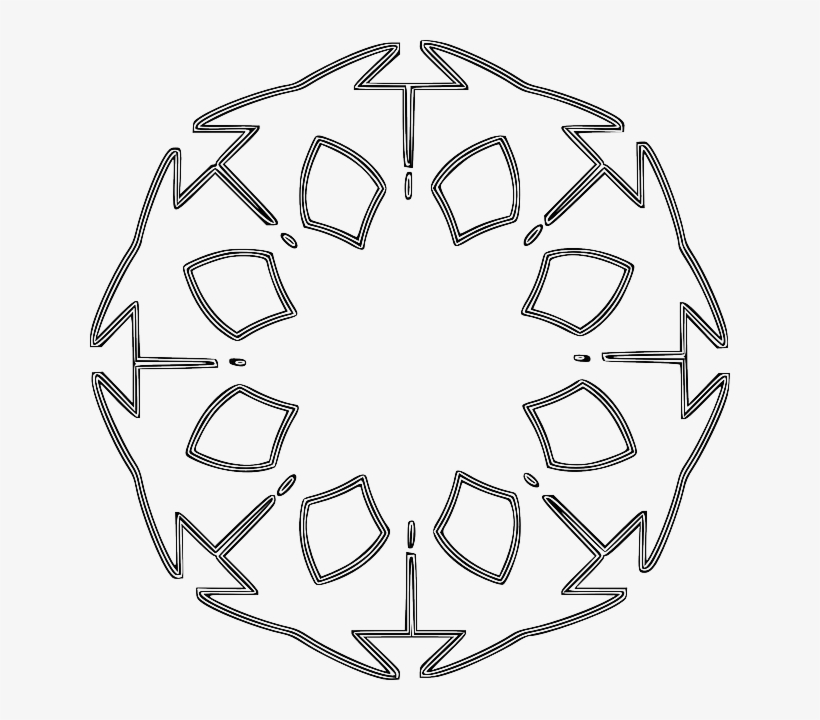 Black, Outline, White, Shapes, Rose, Window, Geometric - Window ...