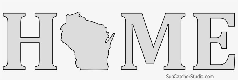 Wisconsin Home Stencil Pattern Shape State Clip Art Transparent PNG ...