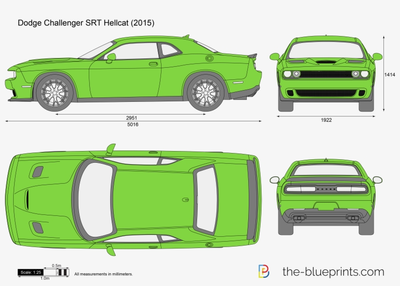 572579 - Dodge Challenger Srt Hellcat Blueprint Transparent PNG ...