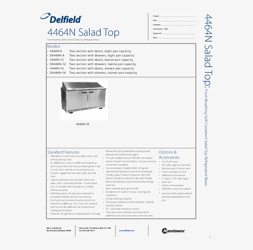 Download Spec Sheet - Delfield Transparent PNG - 612x792 - Free ...