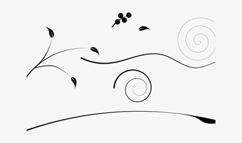 Flourish Clipart Single Line - Line Art Transparent PNG - 640x480 ...
