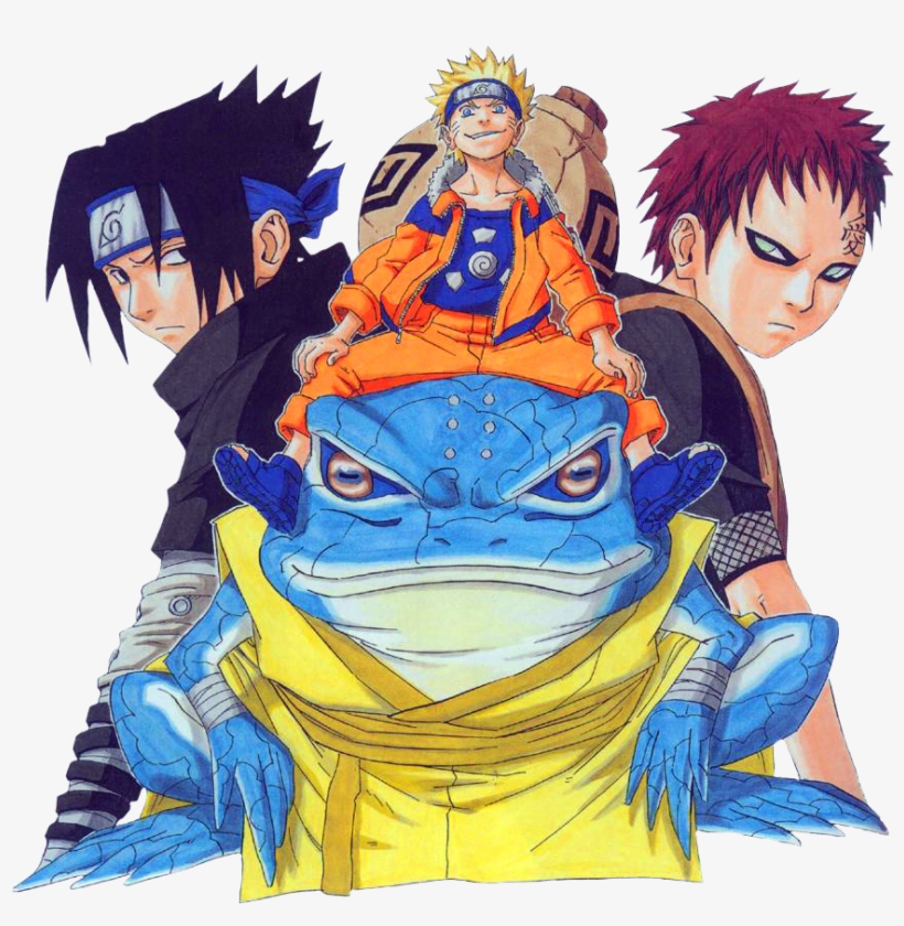 Naruto On Frog With Sasuke And Gaara Manga Naruto 13 Transparent PNG