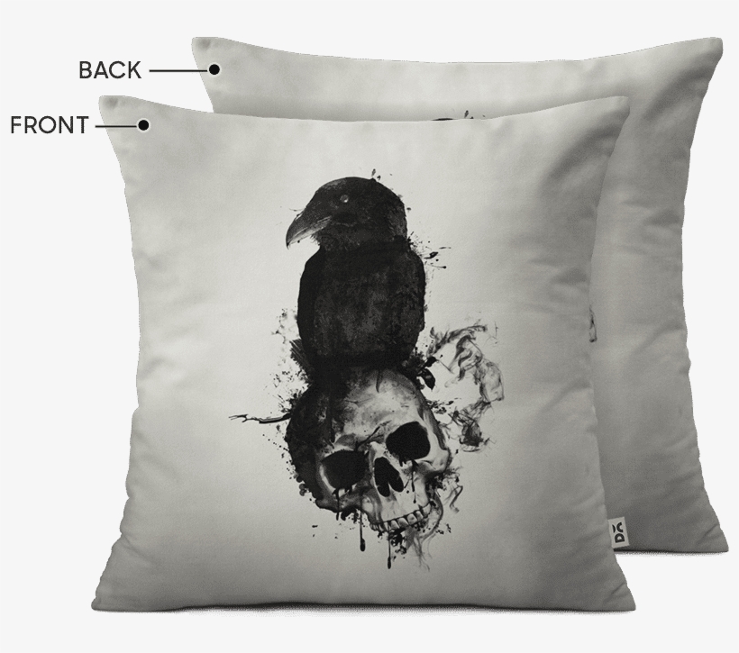 Dailyobjects Raven And Skull 12" Cushion Cover Buy - Raven And Skull ...