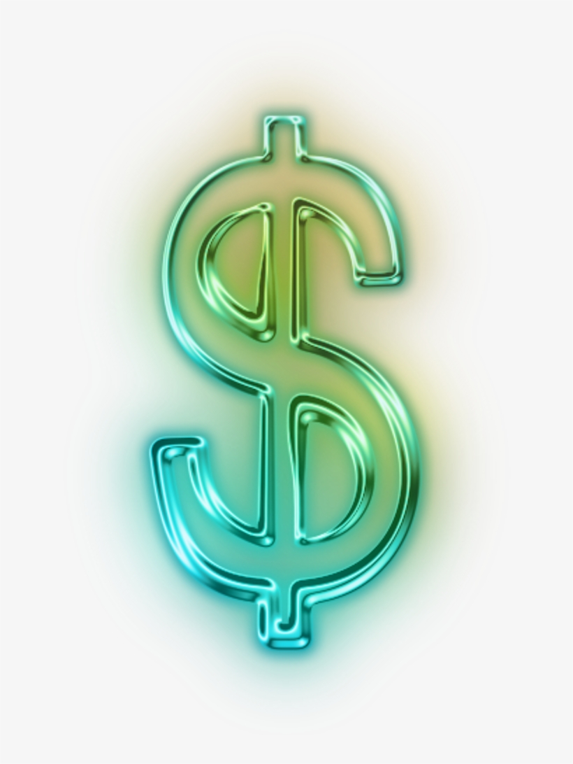 #money #dinheiro #$ #neon @lucianoballack - Neon Dollar Png Transparent ...