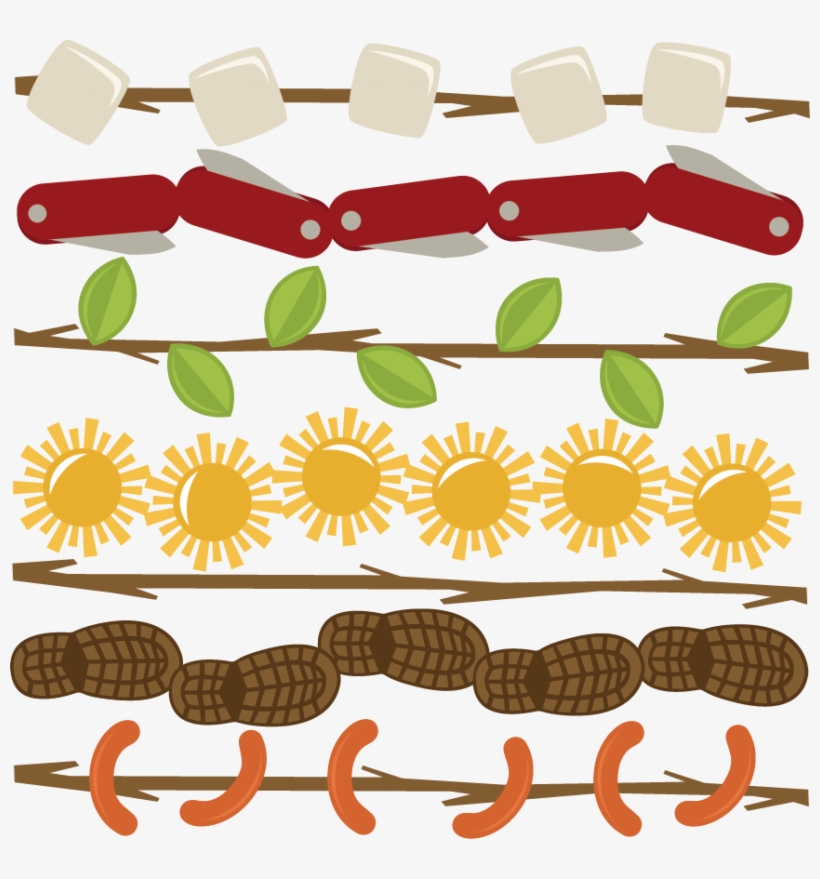 Miss Kate Cuttables - Camping Border Clipart Transparent PNG - 800x799 ...