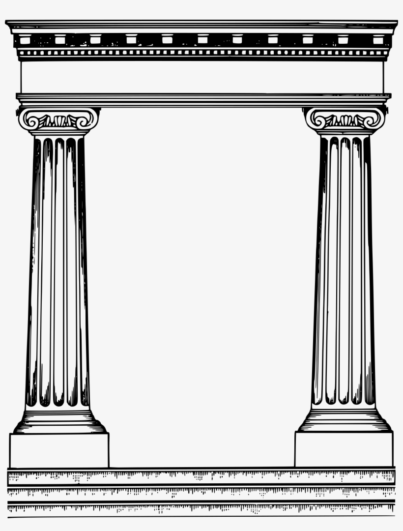 Another Classic Roman Frame By J P - Two Pillars Clip Art Transparent ...