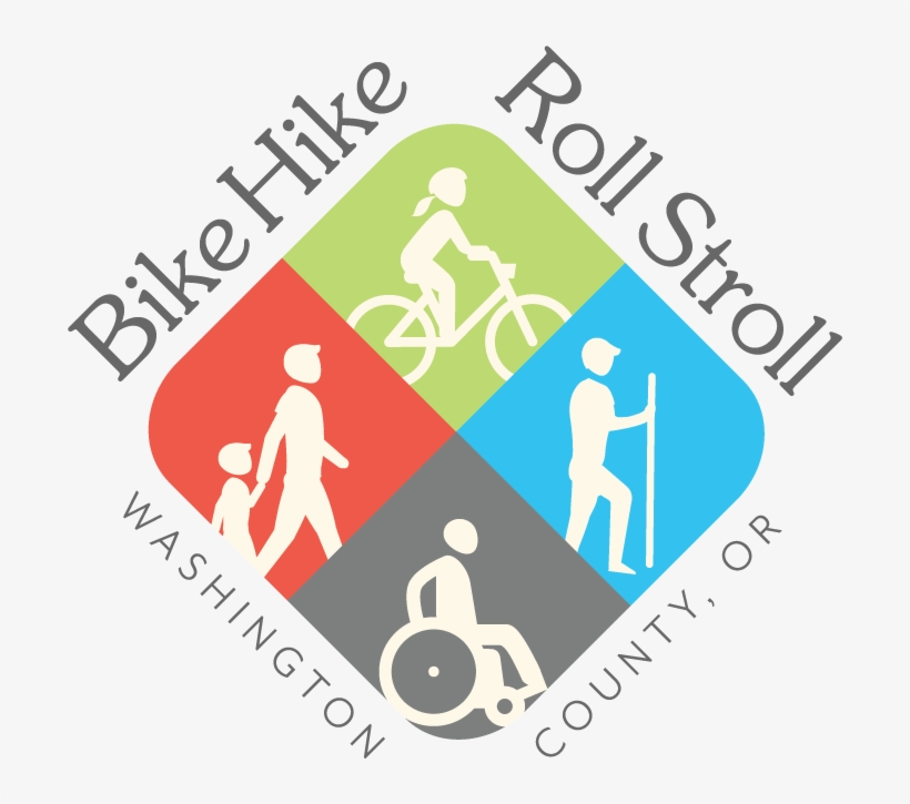 Bike Hike Roll Stroll Logo For Active Transportation - Car Rental ...