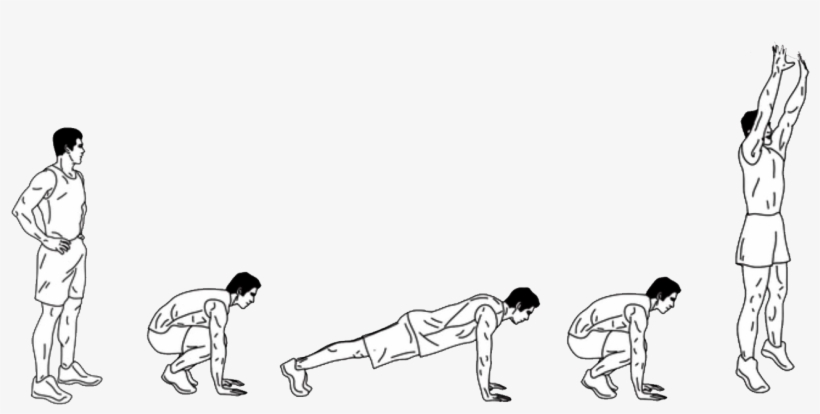 Png Black And White Stock Burpee Aerobic Exercise Muscle - Press Up ...