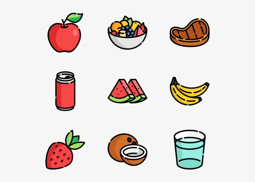 Summer Food & Drink - Cartoon Image Of Summer Food Transparent PNG ...