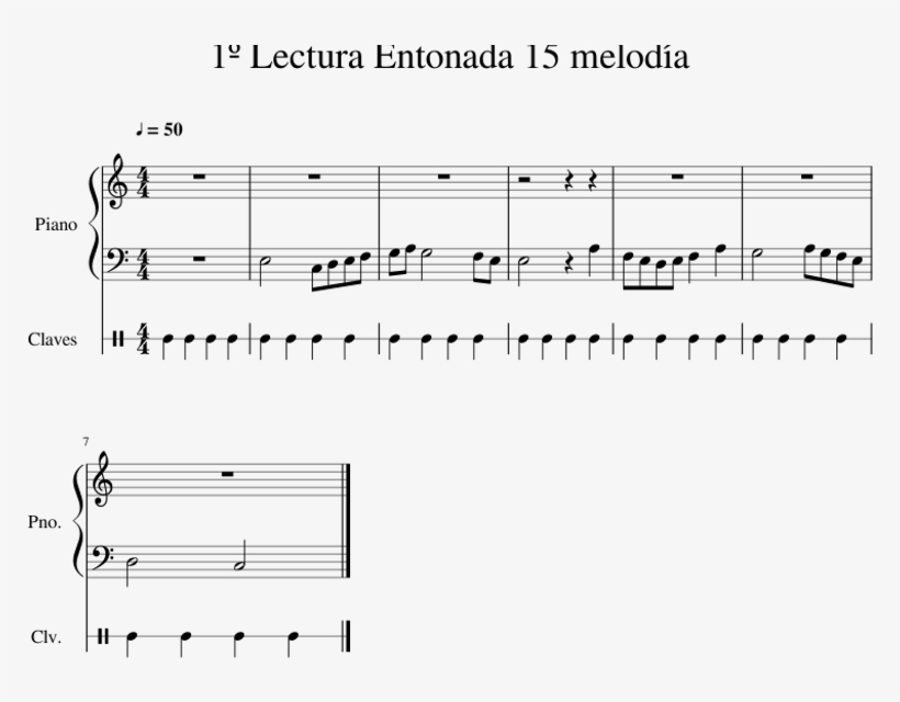 1º Lectura Entonada 15 Melodía Clave De Sol 8ª Grave - Diagram ...