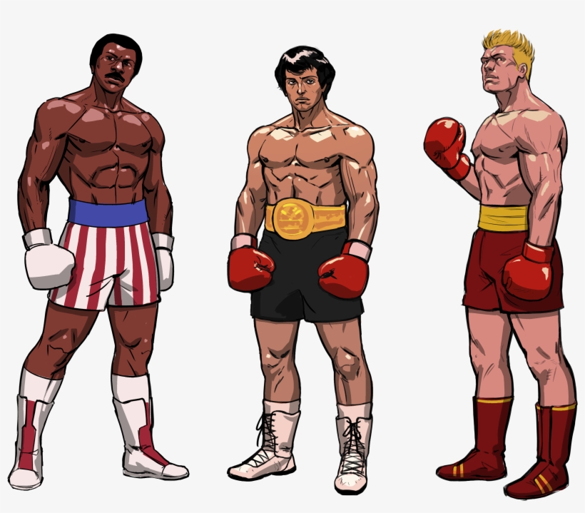 Apollo Creed, Rocky Balboa, And Ivan Drago - Apollo Creed Cartoon Png ...