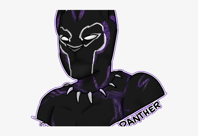 Black Panther Clipart Purple - Black Panther Cartoon Violet Transparent ...