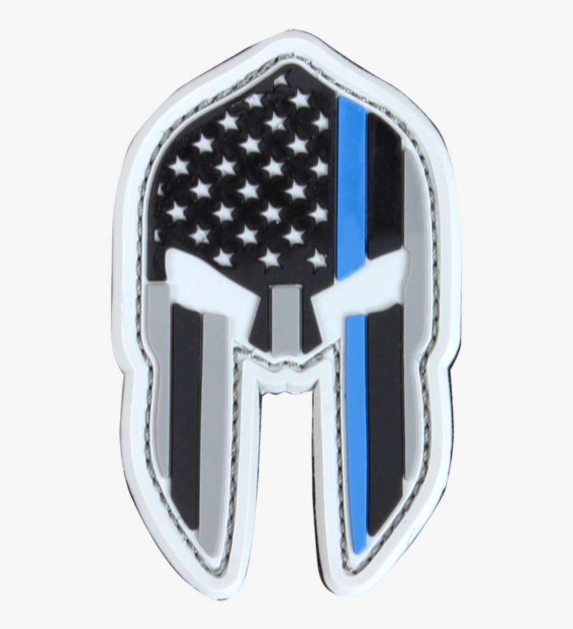 Pvc Thin Blue Line Spartan Helmet Patches - Thin Blue Line Spartan ...
