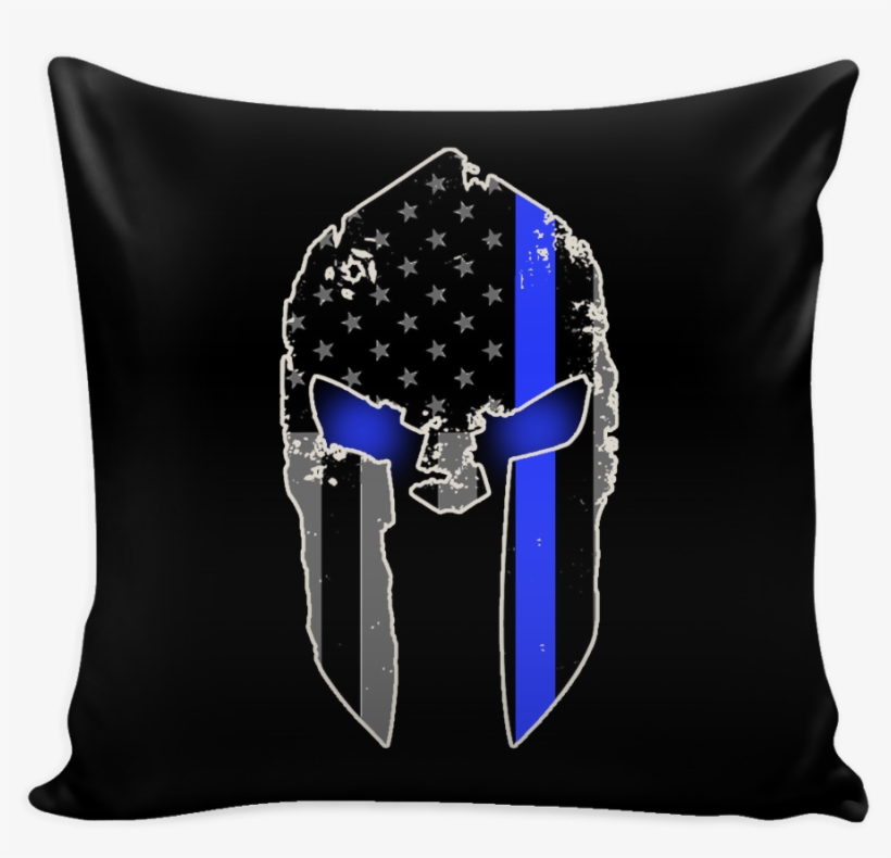 Spartan Helmet Thin Blue Line Pillow - Badass Quotes By Pink ...