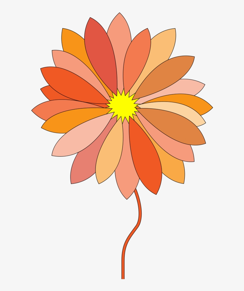 Download Orange Flower Clipart Cartoon Vector - Cartoon Flower Vector ...