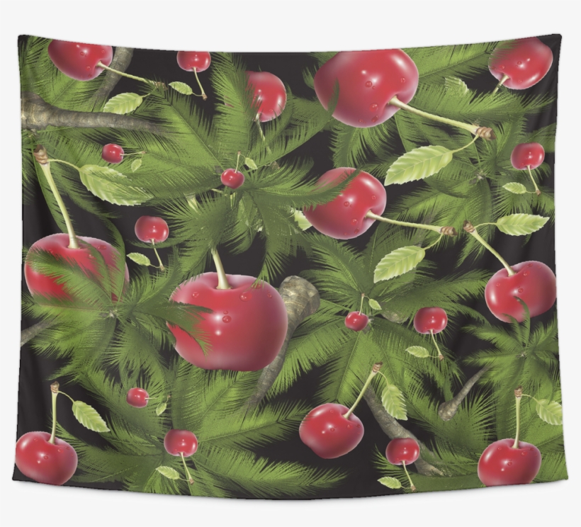 Cherry Palm Trees Tapestry - Fruits Impression Sur Aluminiumsummertime ...