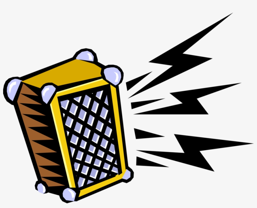 Vector Illustration Of Music Speaker Blasting Tunes - Sound Energy ...