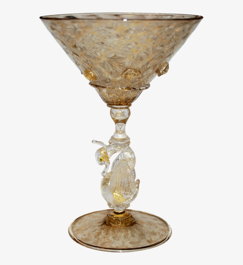 Vintage Venetian Murano Glass Swan Stemware Martini - Antique Glass Png ...