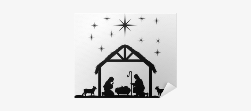 Free Nativity Scene Clipart Black And White