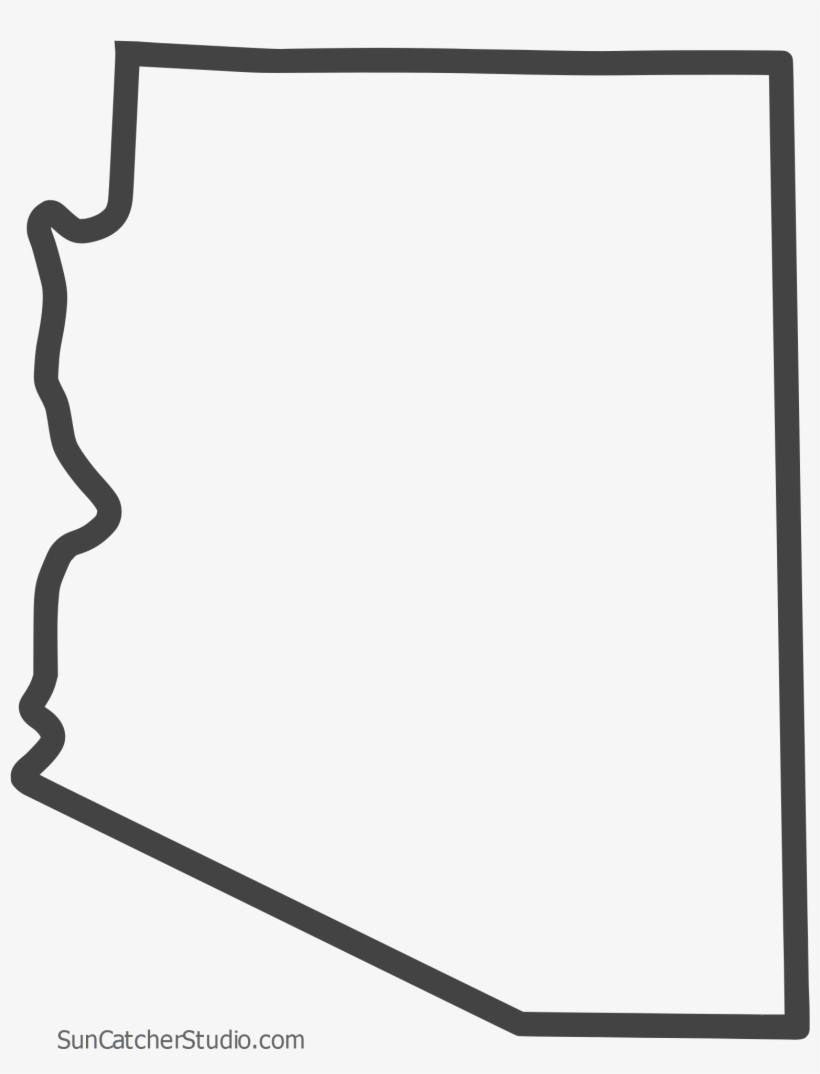 Free Arizona Outline With Home On Border, Cricut Or Transparent PNG ...