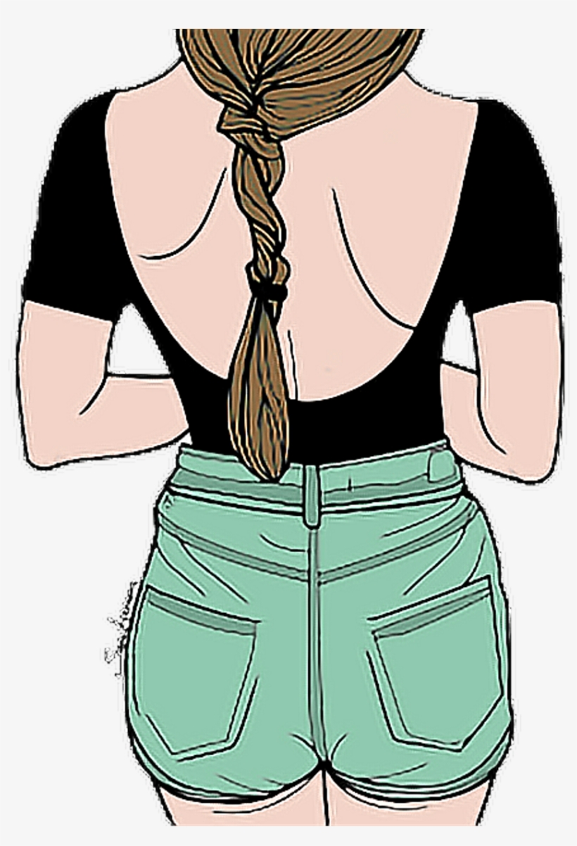 Transparent Tumblr Girl Outline