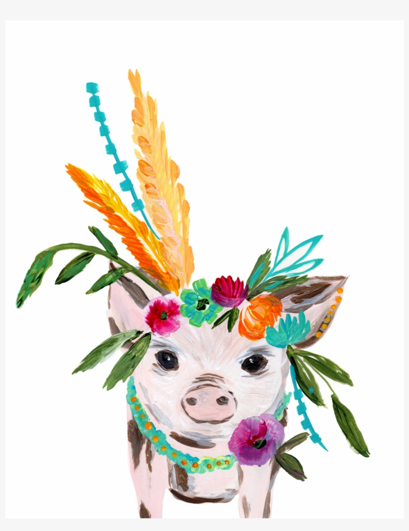 Boho Pig [art Print] Transparent PNG - 2048x2048 - Free Download on NicePNG