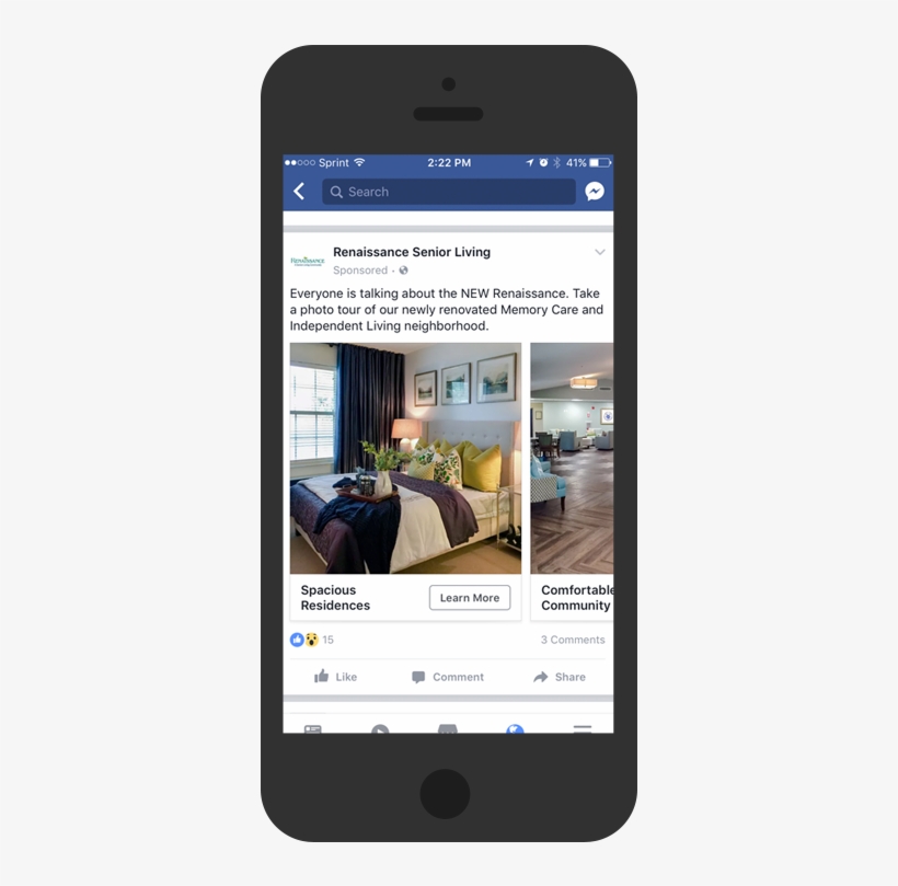 Facebook Advertising Example - Iphone Transparent PNG - 470x728 - Free ...