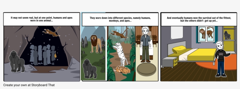 Ape Evolution - Cartoon Transparent PNG - 1164x385 - Free Download on ...