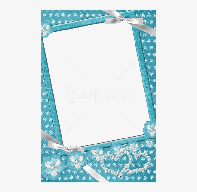 Free Png Blue Transparent Frame With Flowers And Pearls - Romantic Blue ...