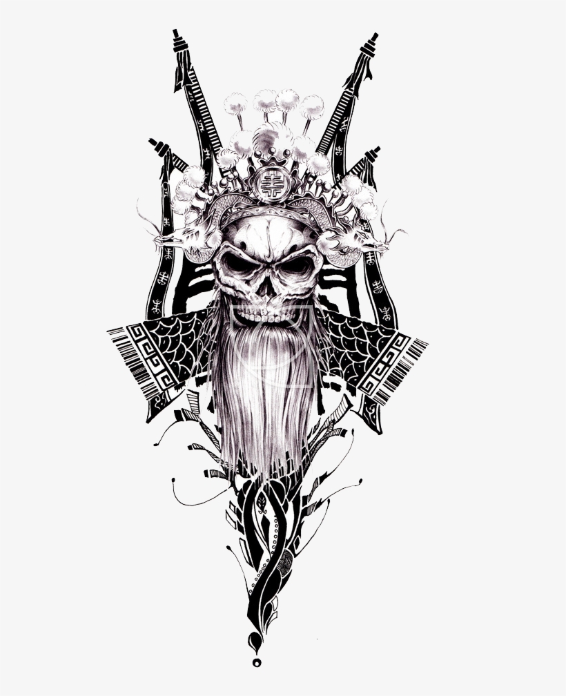 Spotify Chinese Skull Tattoo Opera Peking Characters - Skull Haircut ...