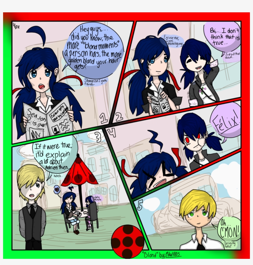 "blond" A Miraculous Ladybug Mini-comic - Cartoon Transparent PNG ...