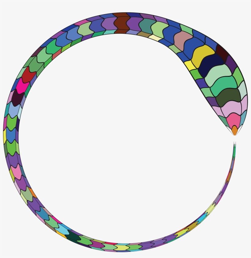 Free Clipart Of A Colorful Snake Forming A Round Frame - Round Snake ...