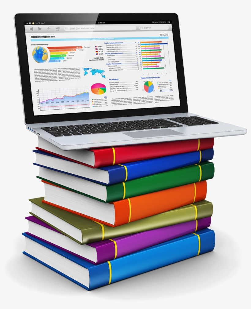Laptop On Books Transparent PNG - 1310x1450 - Free Download on NicePNG