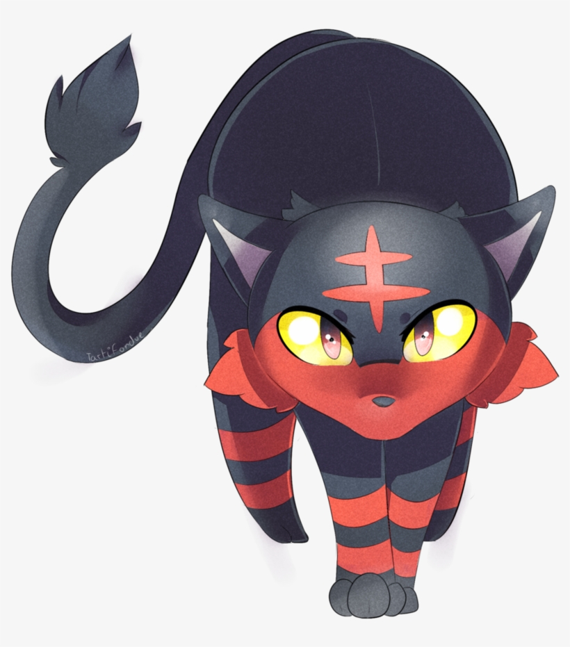 Litten Pokemon - Google Search - Red Black Cat Pokemon Transparent PNG ...