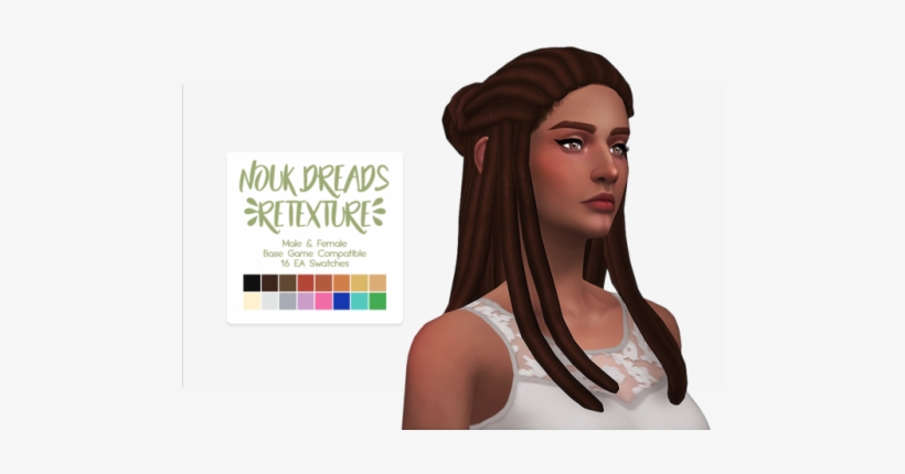 Nouk Dreads Retexture By Nolan-sims - Dreadlocks Sims 4 Cc Transparent ...