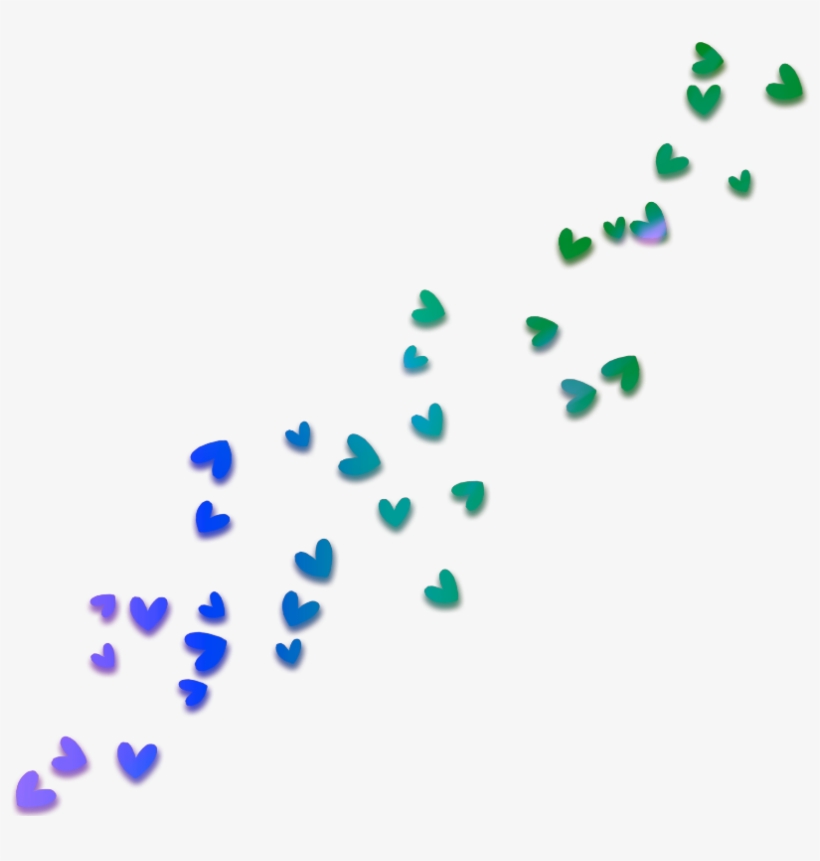 Mq Blue Green Purple Hearts Heart Falling - Clip Art Transparent PNG ...
