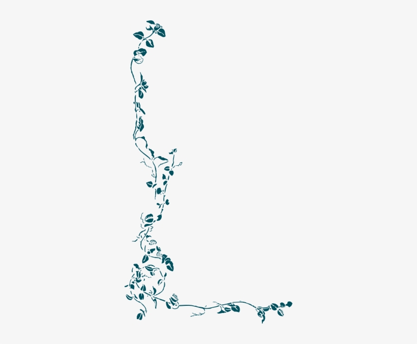 Floral Clipart Teal - Vine Border Png Transparent PNG - 330x596 - Free ...