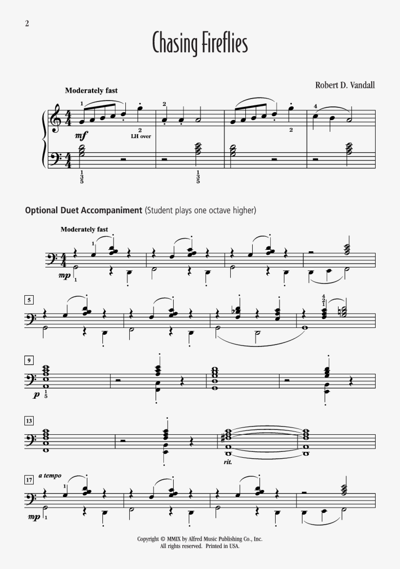 Sheet Music For Clarinet Fireflies