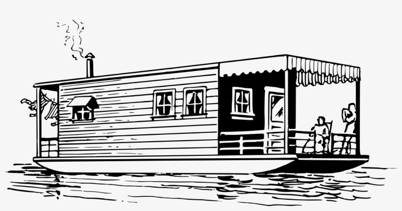 Houseboat Line Drawing