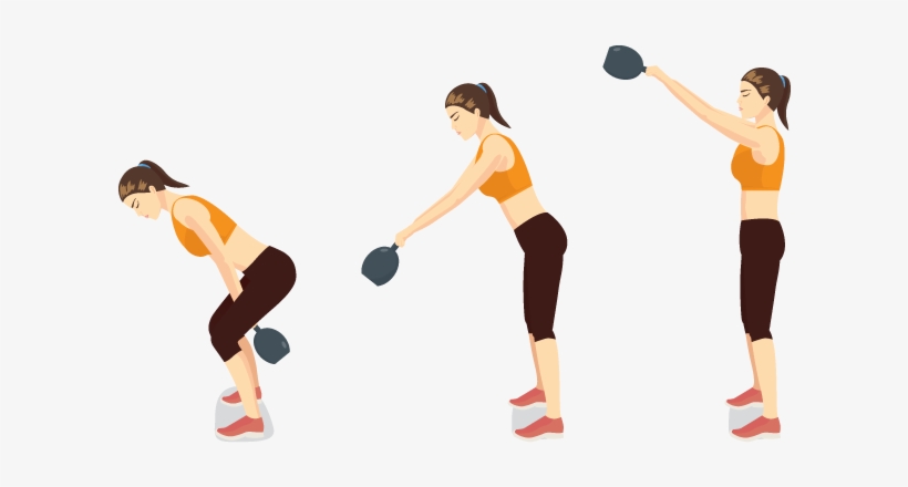 Russian Kettlebell Swing - Biceps Curl Transparent PNG - 837x401 - Free ...