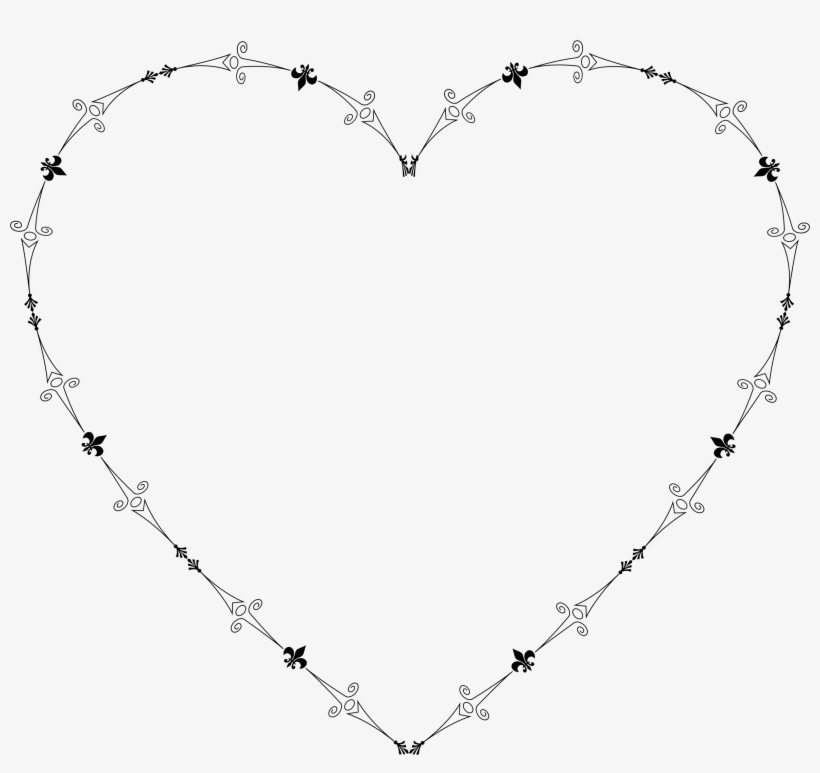 Decorative Flourish Heart 3 Clip Art Transparent Library - Heart ...