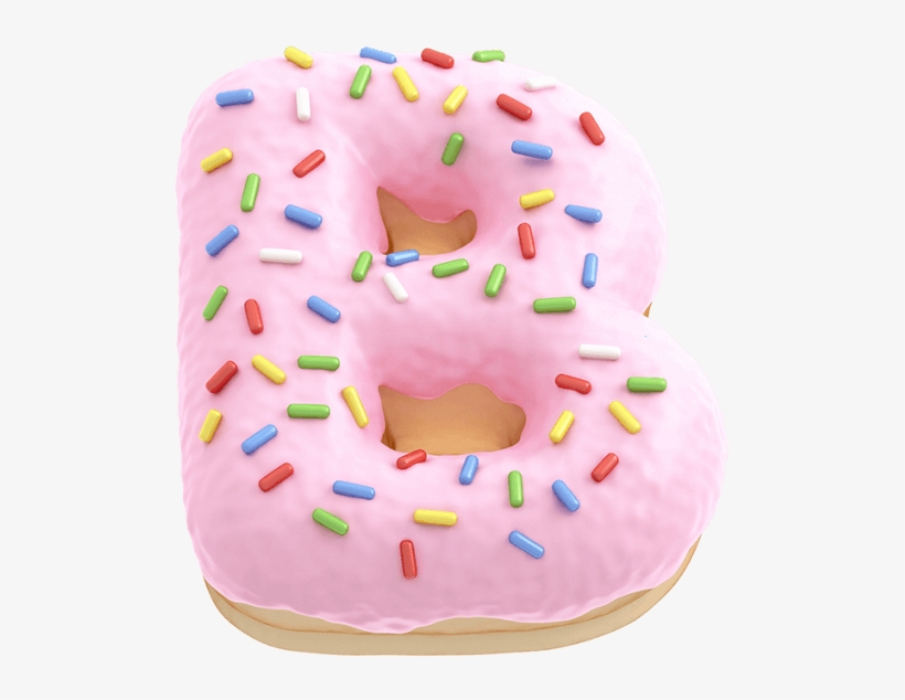 Bakery Typography Pink Font - Letter B Donut Png Transparent PNG ...