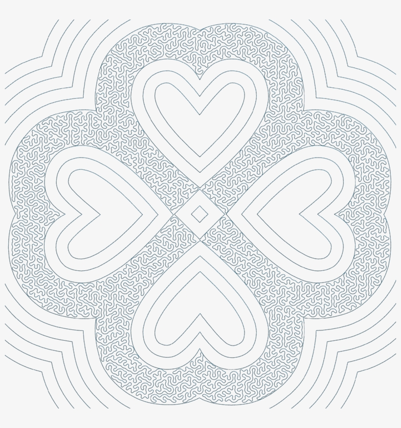 Artistic Quilt With Stippling Stitches - Heart Transparent PNG ...