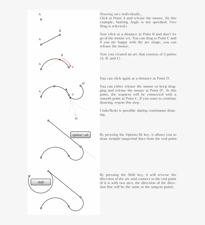 The Multi-arc Tool Creates Curved Path Segments, Each - Line Art ...