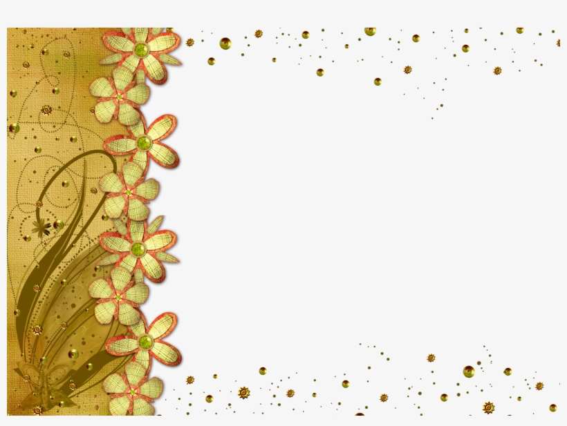 Png Gold Flower Photo Frame - Gold Flower Frame Png Transparent PNG ...