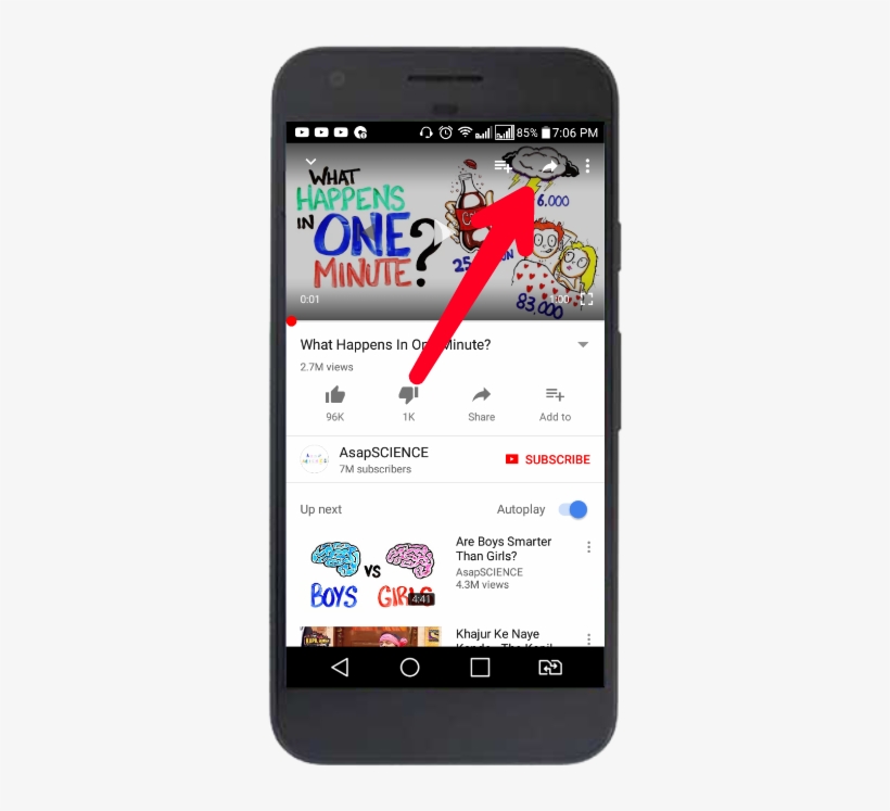 1-open Youtube App Or Desktop Site And Choose Your - Iphone Transparent ...