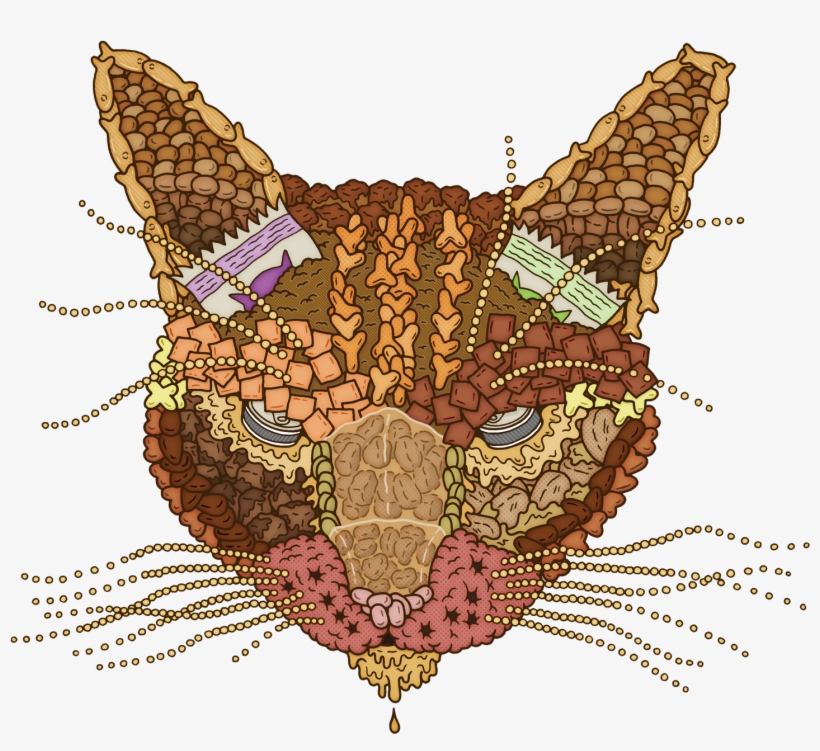 Cat Food Face - Illustration Transparent PNG - 1600x1361 - Free ...