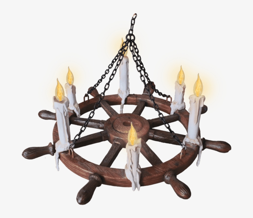 Pirate Rudder Chandelier Statue Resin Nautical Decor - Chandelier ...